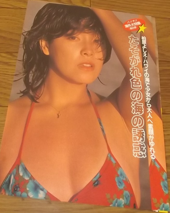 代購代標第一品牌－樂淘letao－★80年代アイドル【柏原芳恵③】 水着3ページ切抜き 送料140円