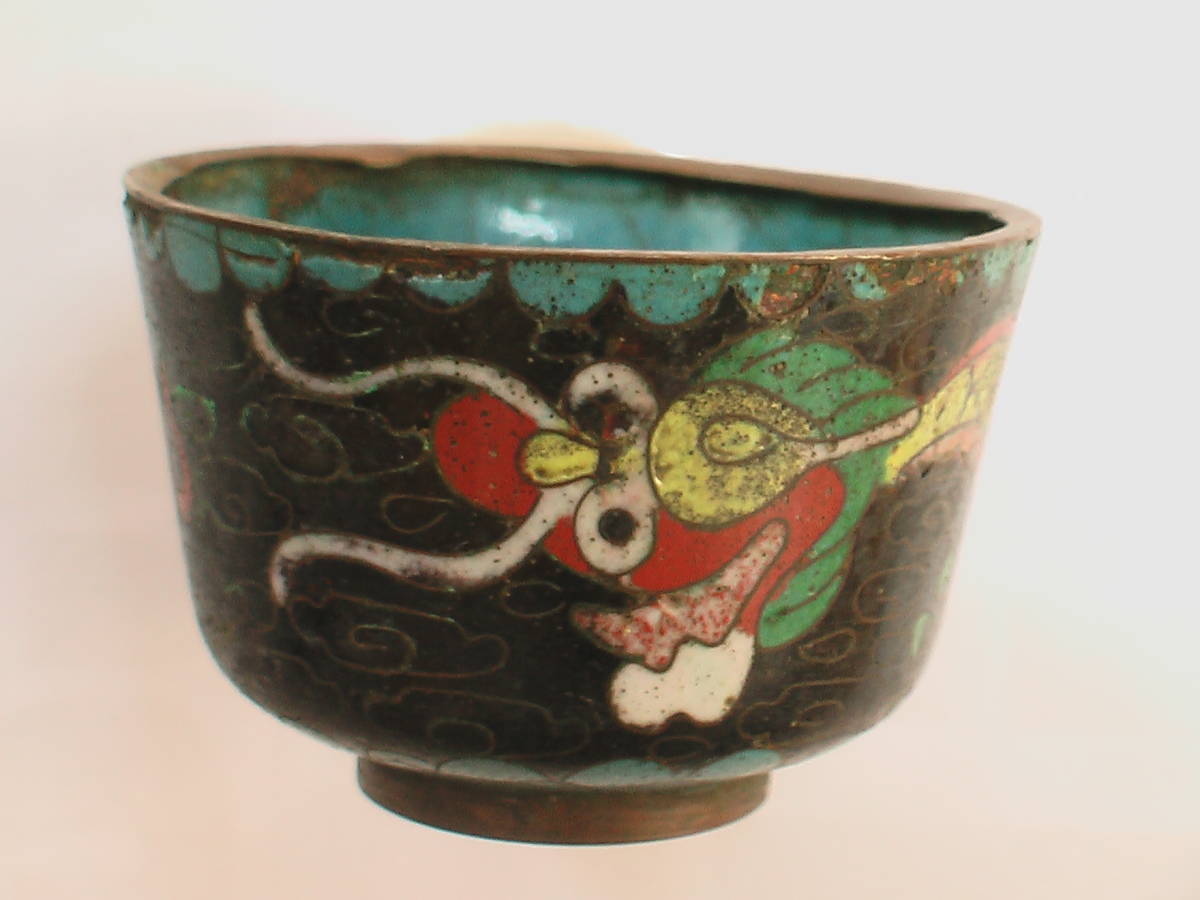 中国古玩 唐物 古七宝 七宝焼 杯 一対 細密細工 時代物 極上品 中国古玩 唐物 古七宝 七宝焼 杯 一対 細密細工 時代物 極上品