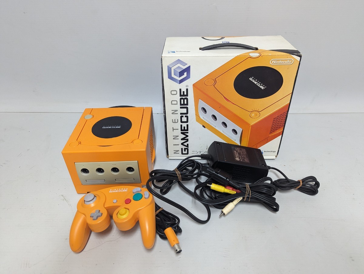 代購代標第一品牌－樂淘letao－ 動作品 箱有り 任天堂 GC DOL-001 ゲームキューブ 本体 コントローラー オレンジ