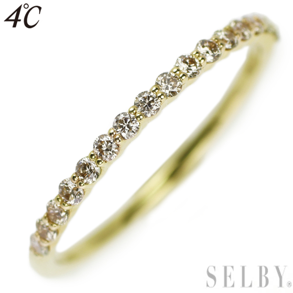 Yahoo!オークション - 4℃ K18YG ダイヤモンド リング ハーフエタニテ...