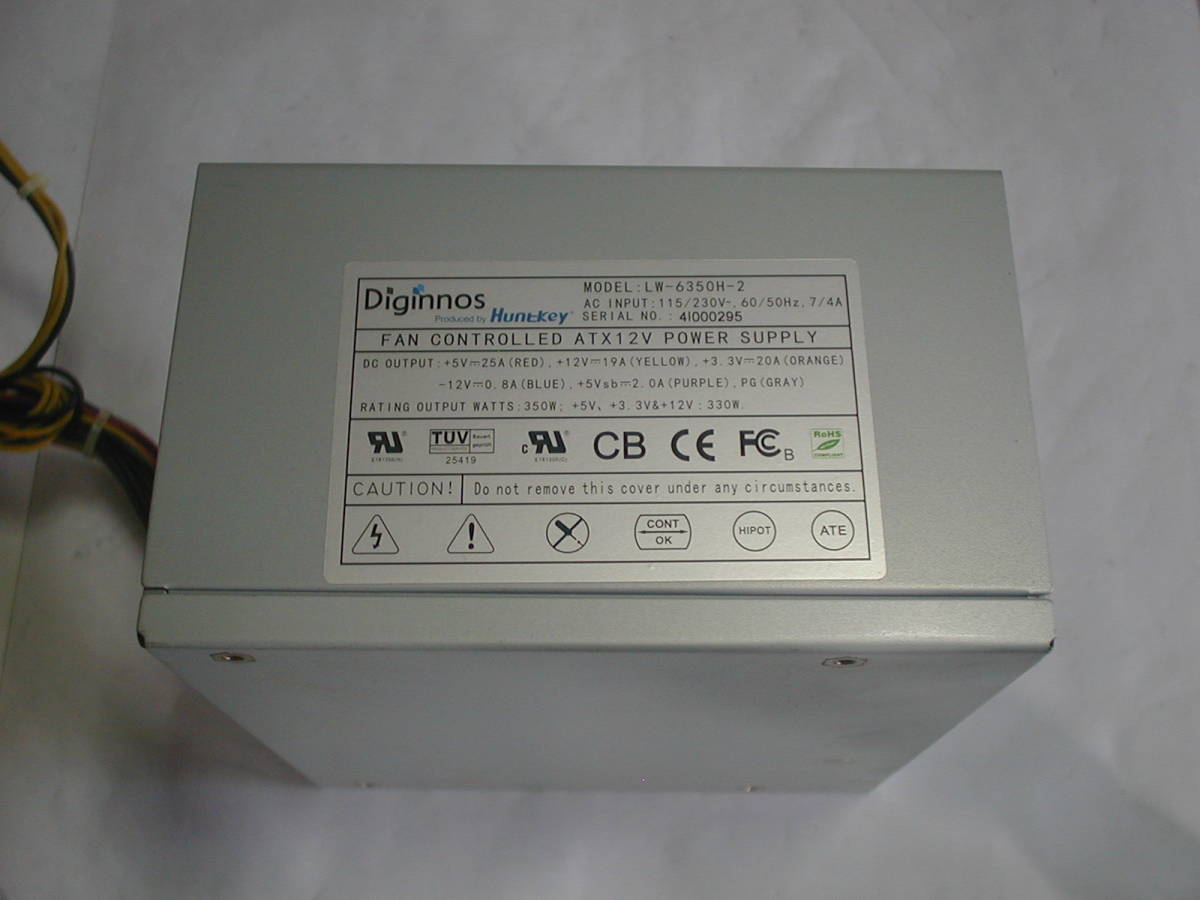 Yahoo!オークション - PC電源 Diginnos MODEL LW-6350H-2 350W ATX12V...