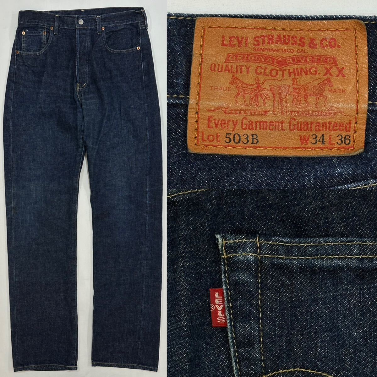 Yahoo!オークション - 95年製 50's復刻 Levi's リーバイス503B-XX W34L...