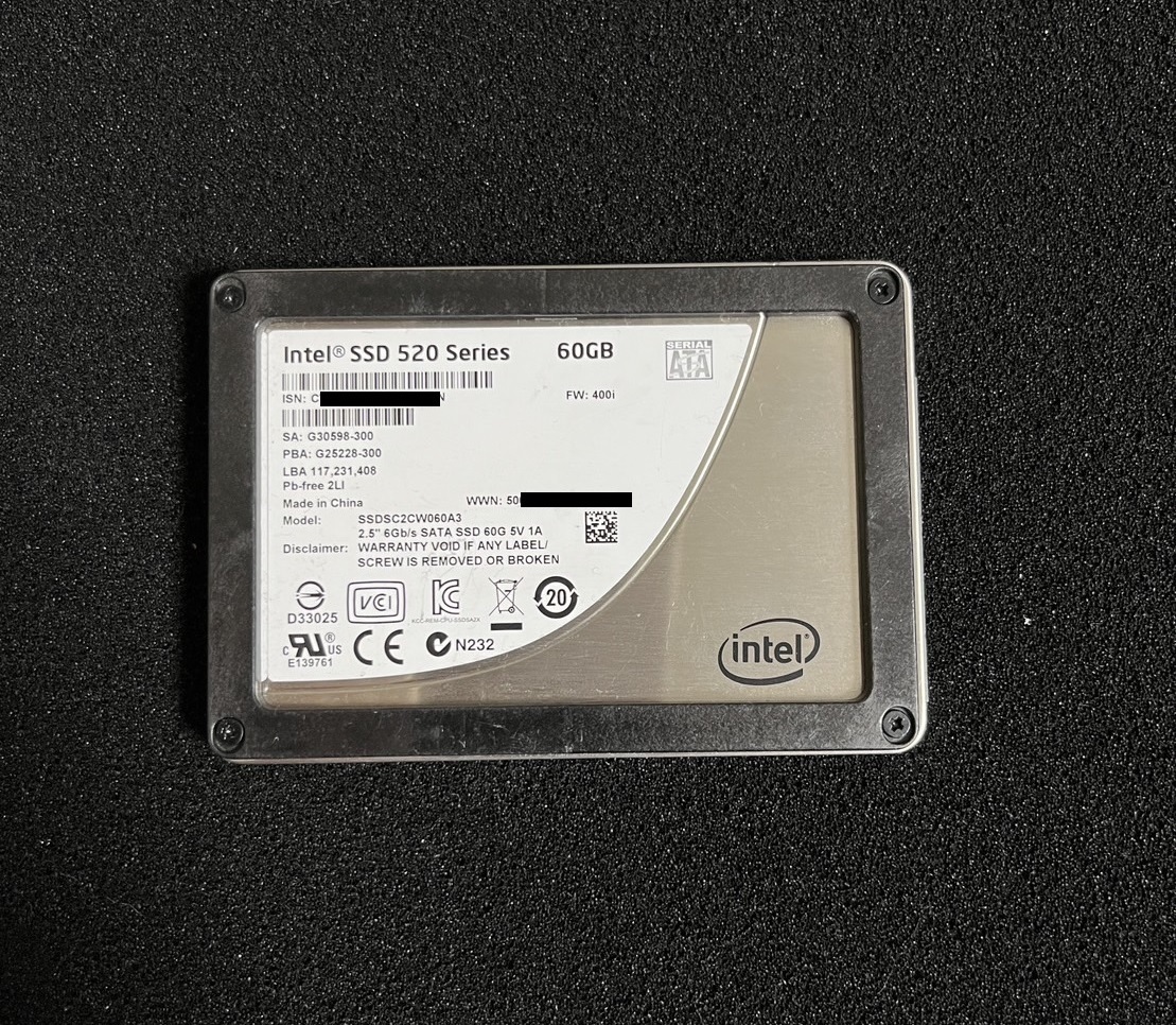 Yahoo!オークション - intel SSD 520 Series MLC 2.5inch 60GB SSDSC2C...