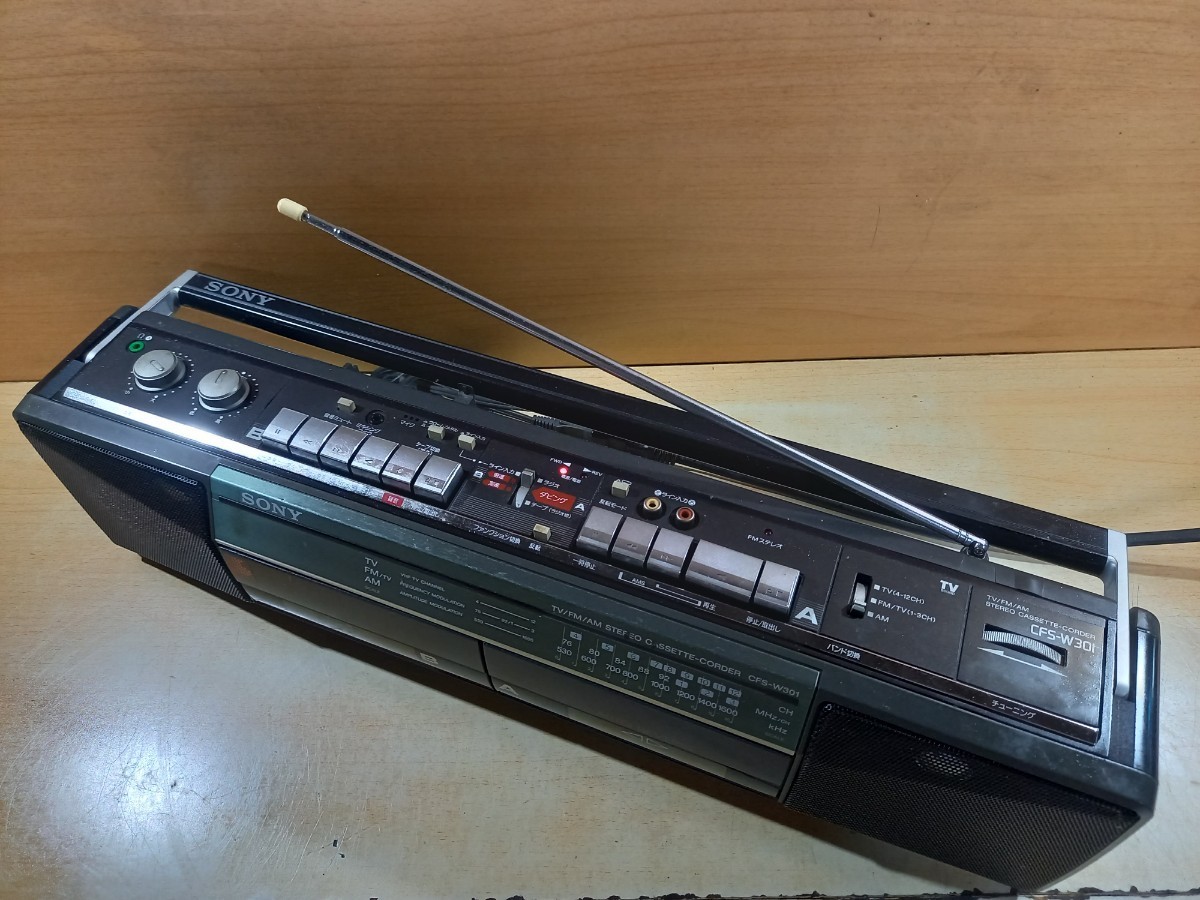 Yahoo!オークション - 【o】SONY ソニー CFS-W301 ラジカセ レトロ ア...