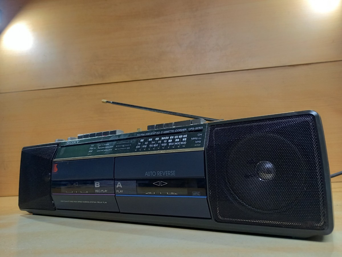 Yahoo!オークション - 【o】SONY ソニー CFS-W301 ラジカセ レトロ ア...