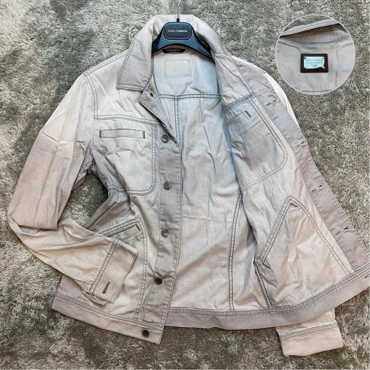 代購代標第一品牌－樂淘letao－極美品!!メタルプレート ドルチェ&ガッバーナ デニム ジャケット Gジャン ジージャン ブルゾン 46 M-L 銀ボタン メンズ DOLCE&GABBANA