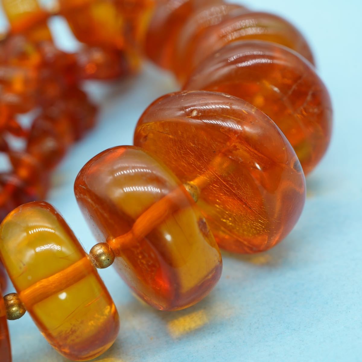 Yahoo!オークション - 【1313】琥珀 ネックレス 長さ約62cm コハク ア...