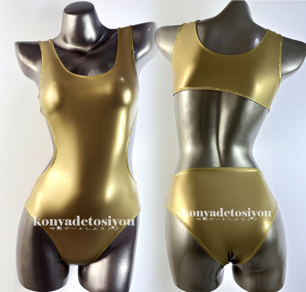Yahoo!オークション - konyadetosiyou LJH23030金 超光沢 レオタード ...