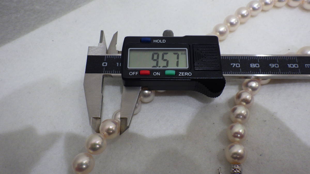 Yahoo!オークション - 【9234】 K14WG パールネックレス ダイヤ0.05ct ...