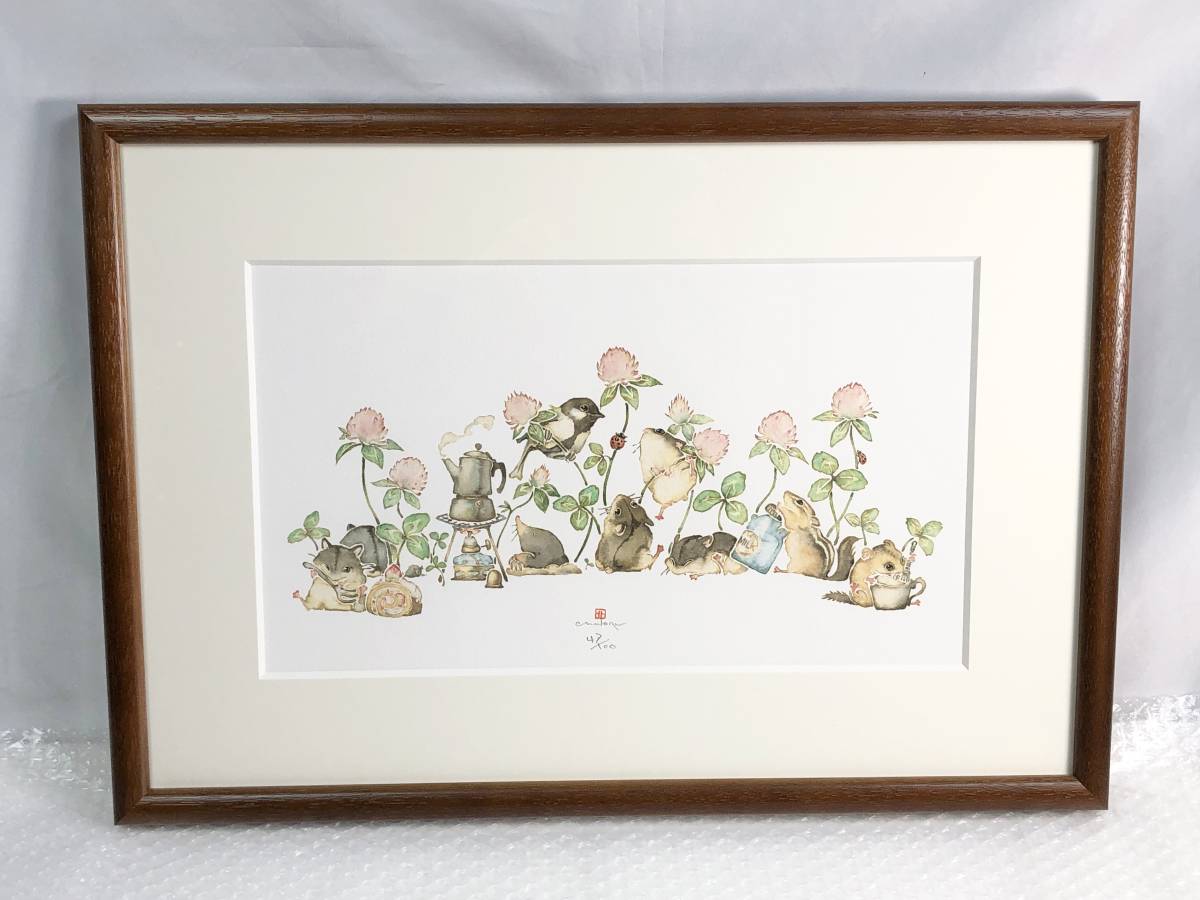 Yahoo!オークション - 1020A【真作保証】版画 北田 稔作『あかつめ草』...