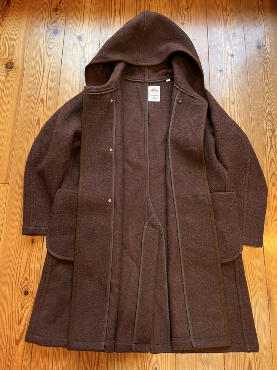 DANTON ダントン】ウールモッサ フード付きロングコート 34 DANTON ダントン】ウールモッサ フード付きロングコート 34