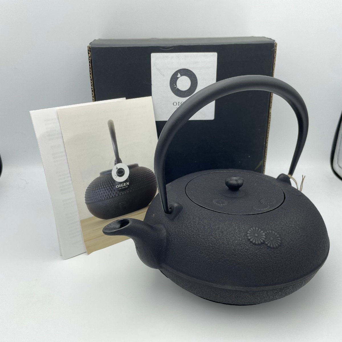 Yahoo!オークション - 未使用 OIGEN 南部鉄器 南部盛岡 鉄瓶 茶器 菊紋...