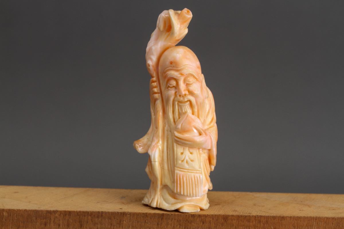 Yahoo!オークション - 【古】4121 珊瑚寿老人立像 珊瑚 サンゴ