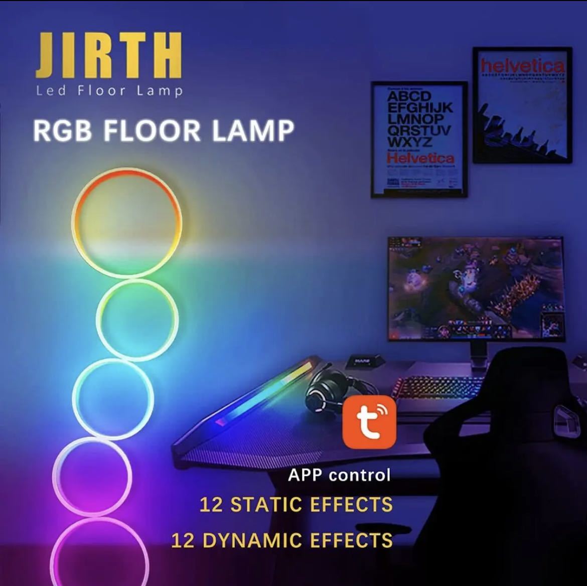 新品未開封】JIRTH RGB フロアランプ 調光調色 フロアライト 新品未開封】JIRTH RGB フロアランプ 調光調色 フロアライト