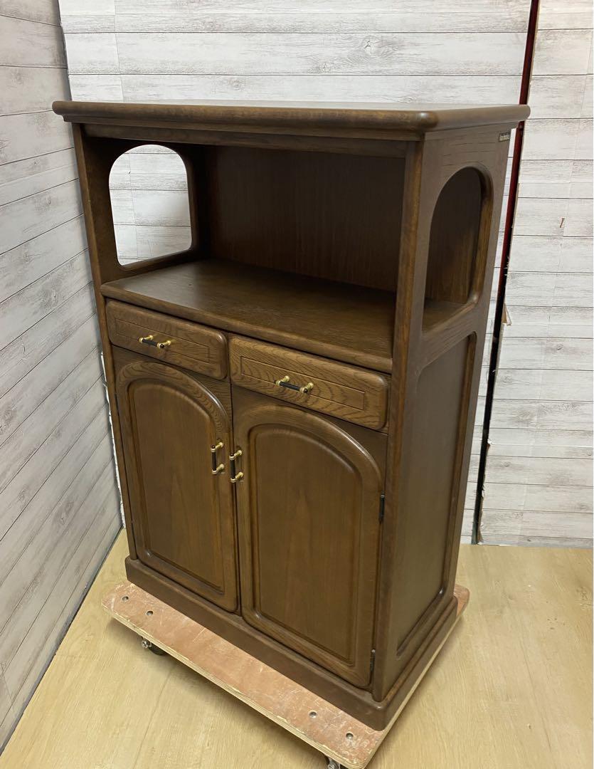 Yahoo!オークション - （n 2118）カリモク 電話台 ファックス台 レトロ...