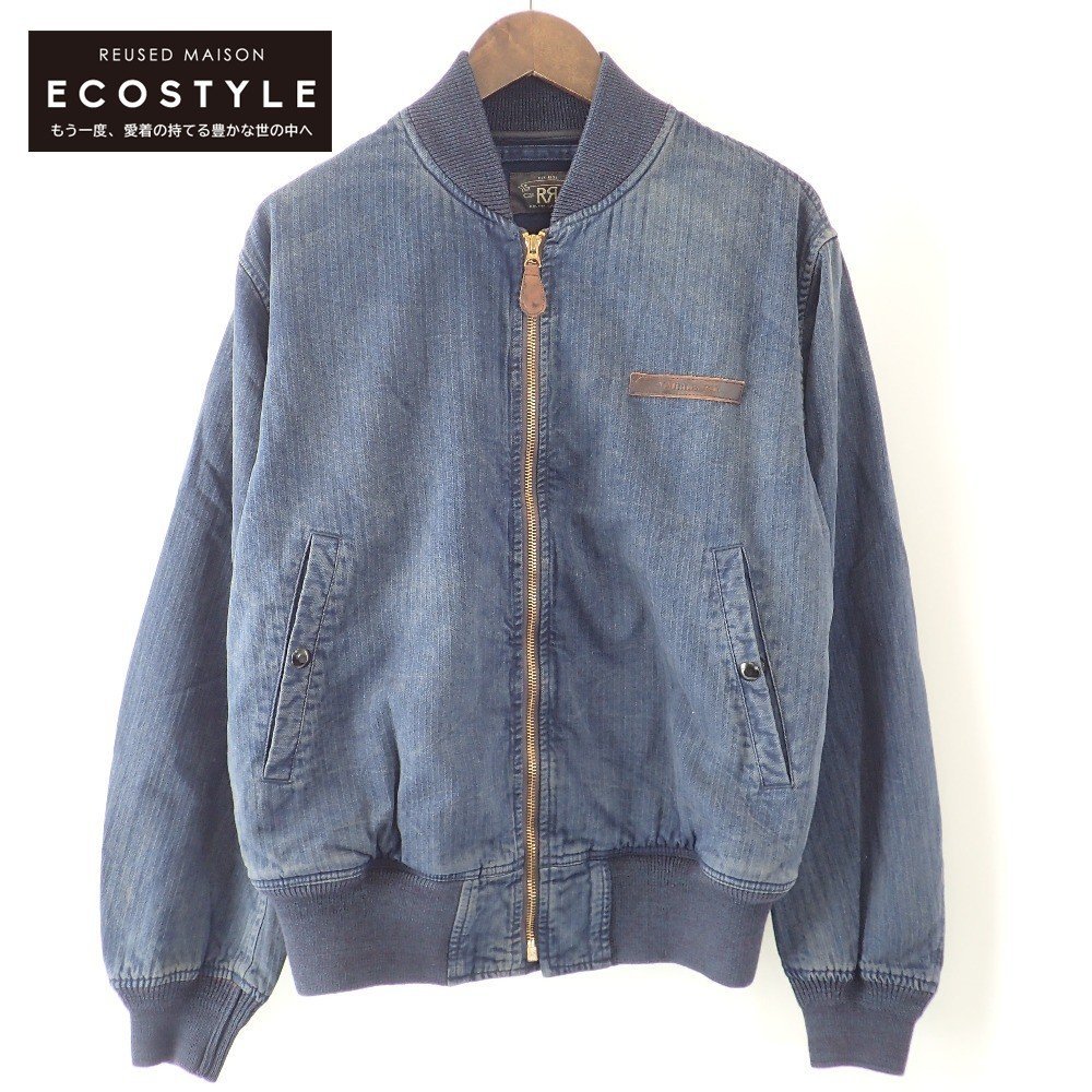 Yahoo!オークション - RRL ダブルアールエル デニムフライトMA-1 ジャ...