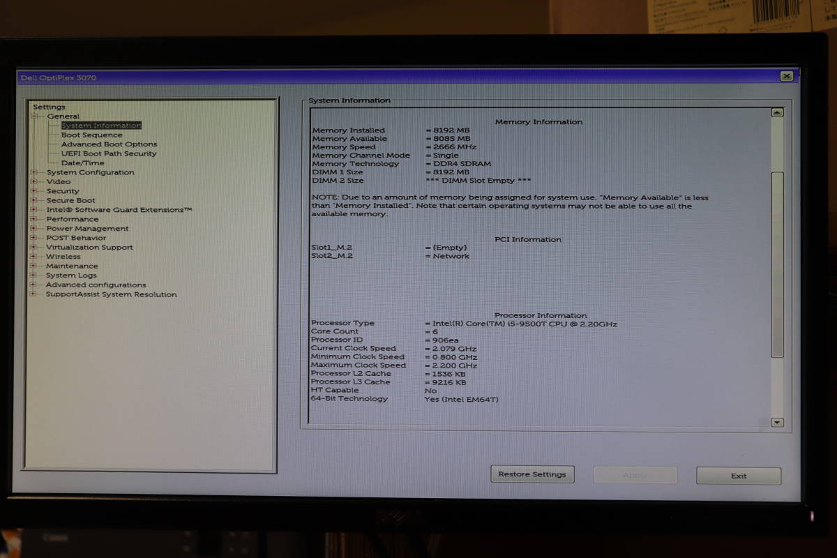 Yahoo!オークション - M904. DELL / OptiPlex 3070 / Core i5-9500T