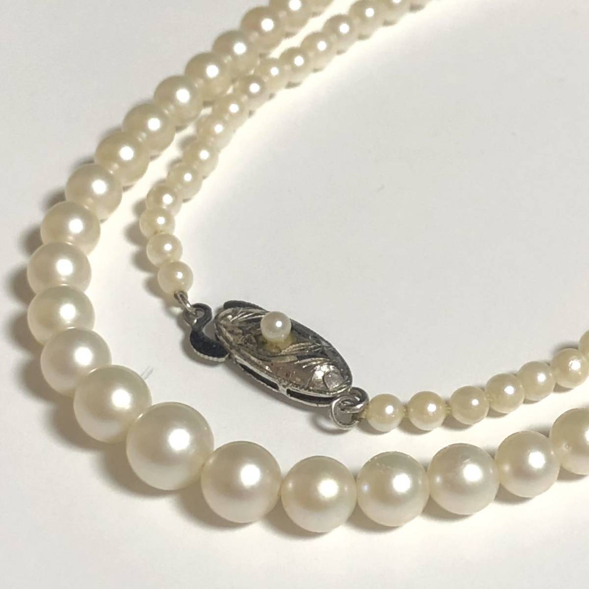 Yahoo!オークション - (95)極上「アコヤ本真珠ネックレス」 本物 シル...