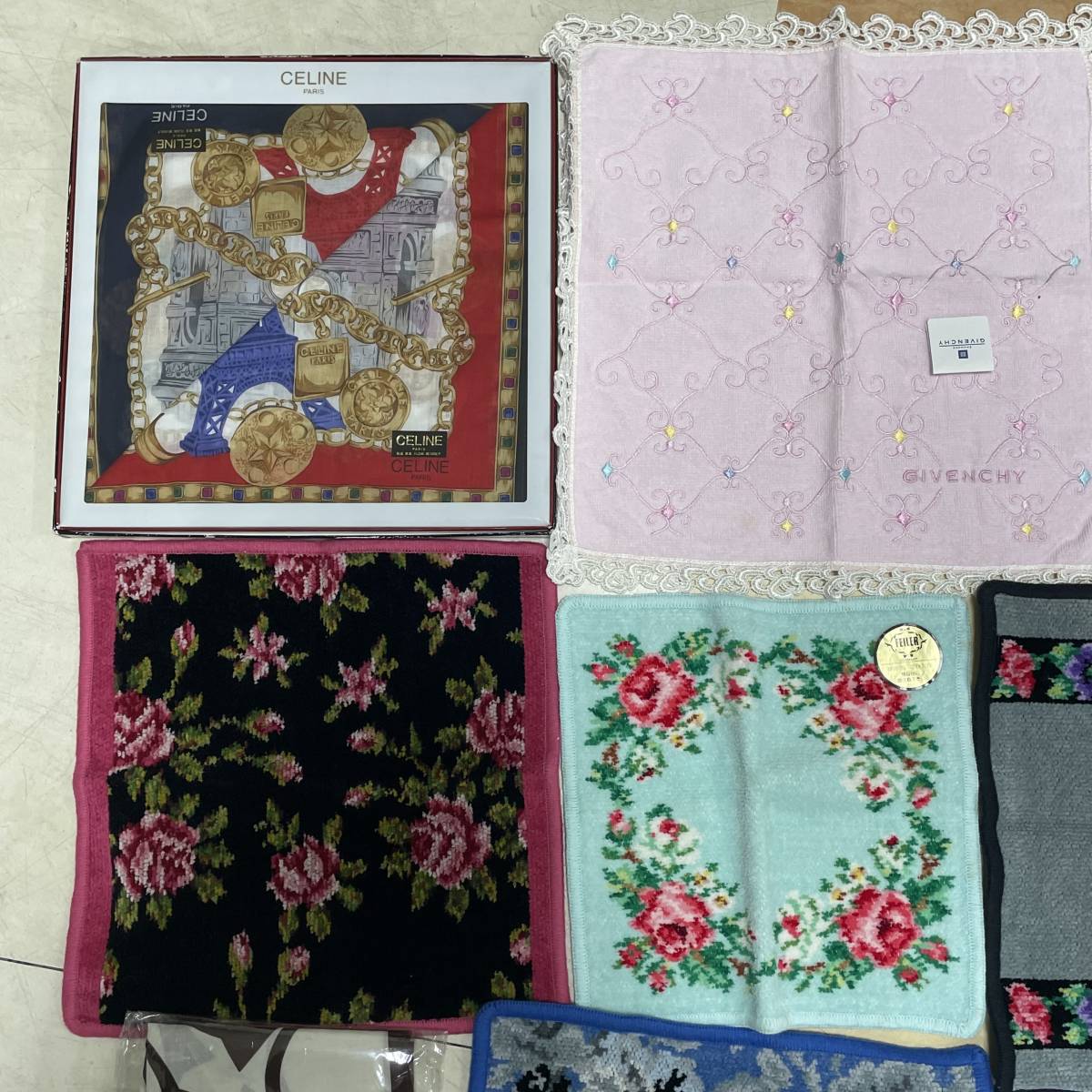 代購代標第一品牌－樂淘letao－【ブランドハンカチおまとめ】CELINE/セリーヌ COACH/コーチ GIVENCHY/ジバンシィ FEILER/フェイラー ミニタオル ハンカチセット★7367