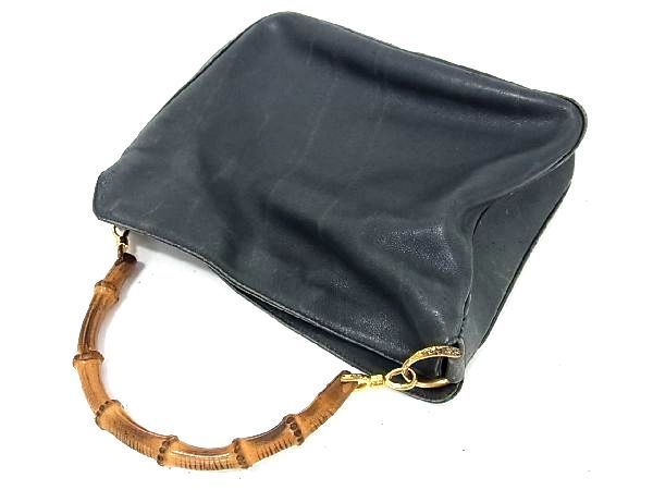 Yahoo!オークション - 1円 GUCCI グッチ 001 3444 1638 バンブー レザ...