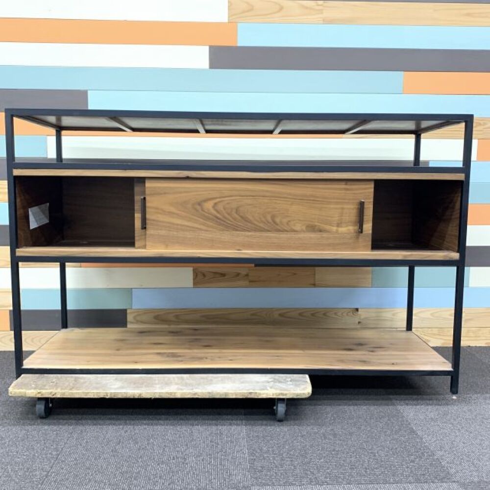 木製 ウッド アイアンシェルフ 棚 ワイド ラック 収納 557-271 横約142cm 高さ約93cm 奥行約45cm(～幅160cm)｜売買されたオークション情報、yahooの商品情報を ...