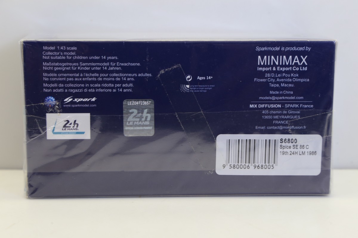 Yahoo!オークション - スパーク 1/43 スパイス SE 86C 1986 ルマン24H ...