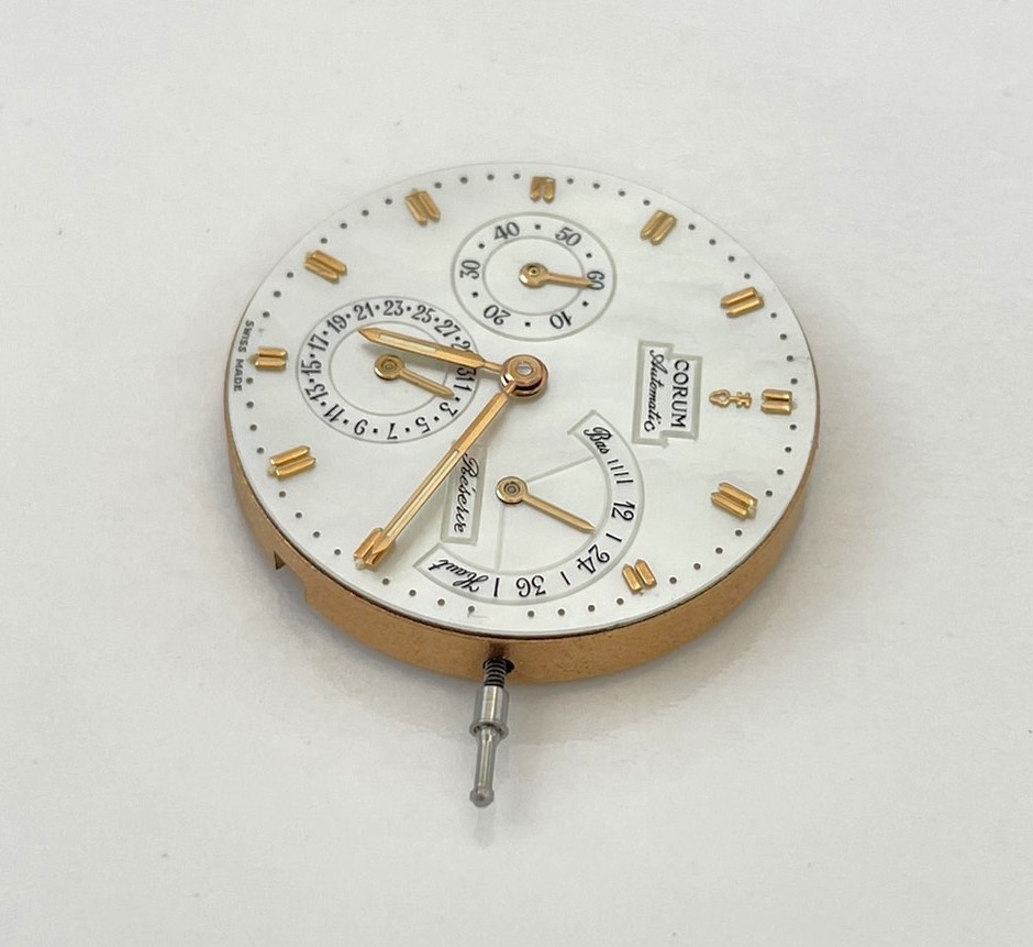 代購代標第一品牌－樂淘letao－B1)100円～CORUM/コルム 自動巻き デイト パワーリザーブ ホワイトシェル ムーブメント+文字盤 動作品