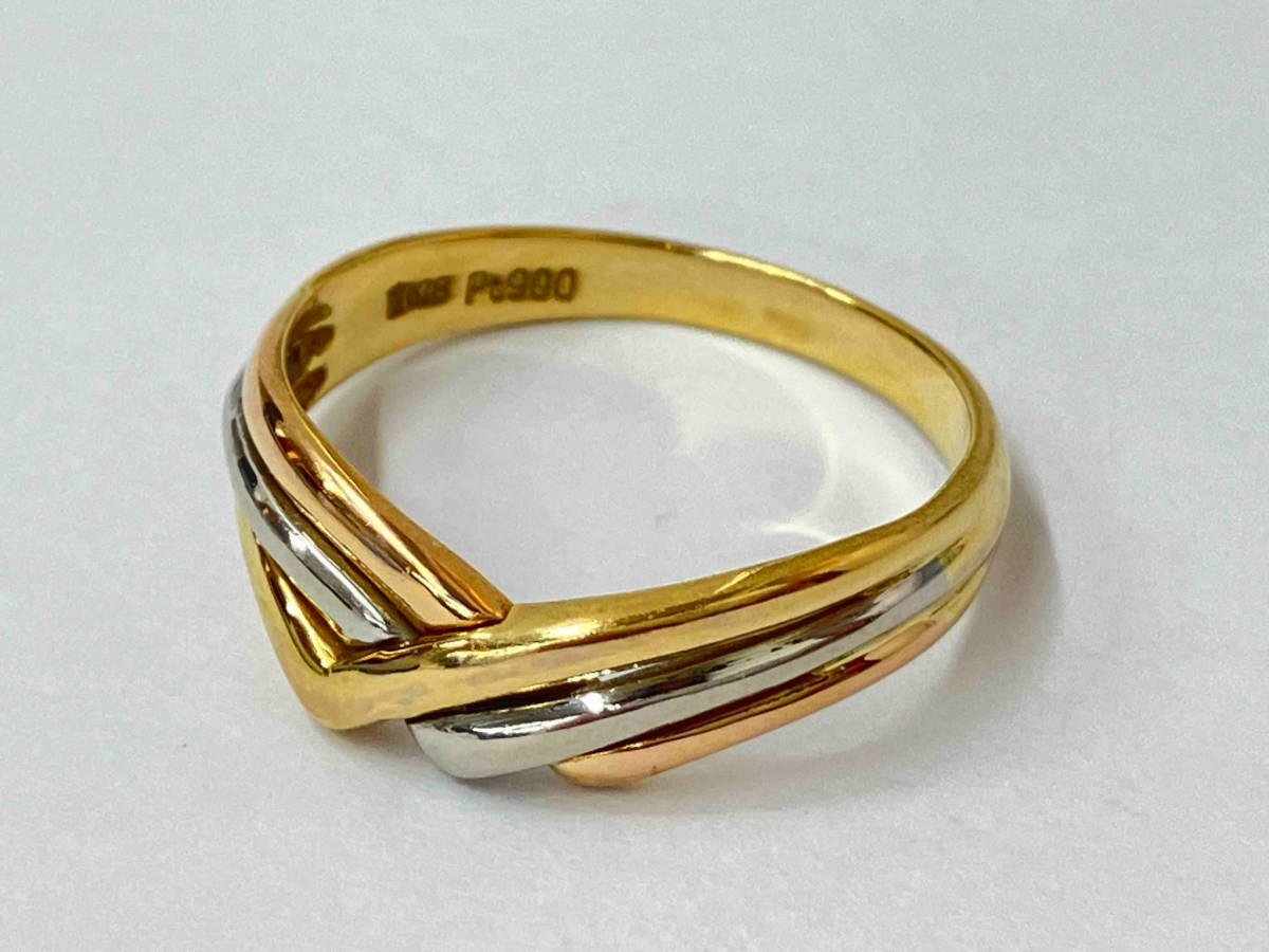 Yahoo!オークション - K18 Pt900 750 ゴールド プラチナ リング 指輪 2...