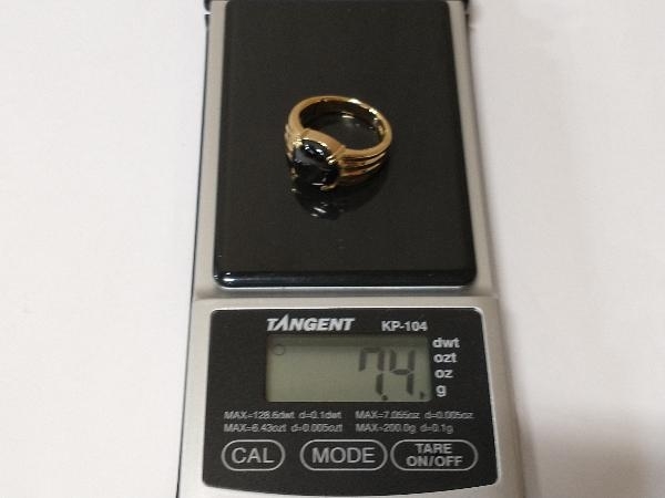Yahoo!オークション - K18 ゴールド 約11.5号 総重量7.4g 黒石 リング ...