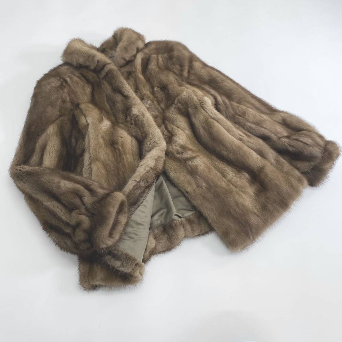 代購代標第一品牌－樂淘letao－j7-8 最高級毛皮 TAKAMOTO MINK パステルミンク MINK FUR 毛並み綺麗 ミンクファーコート ライトブラウン リアルファー 毛皮コート