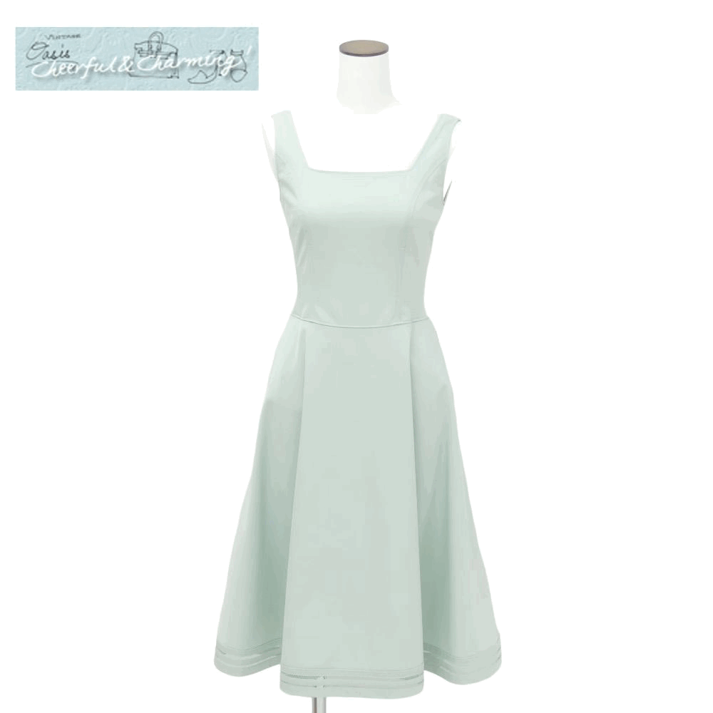 代購代標第一品牌－樂淘letao－FOXEY NEWYORK ワンピース 38 ミント ニューヨークストレッチ ボーン入 ハシゴレース 21327 B＋＋