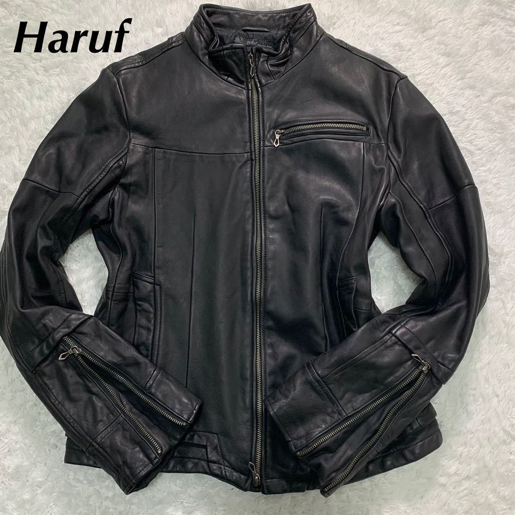 Yahoo!オークション - 【希少・XL】Haruf ハルフ ラムレザー ライダー...