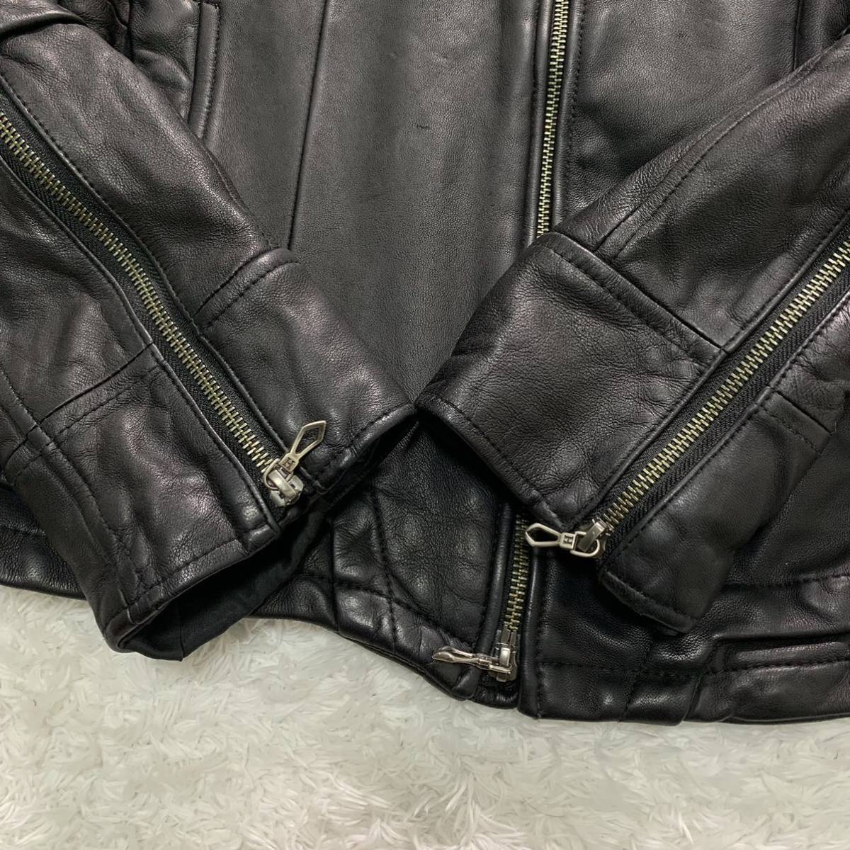 Yahoo!オークション - 【希少・XL】Haruf ハルフ ラムレザー ライダー...