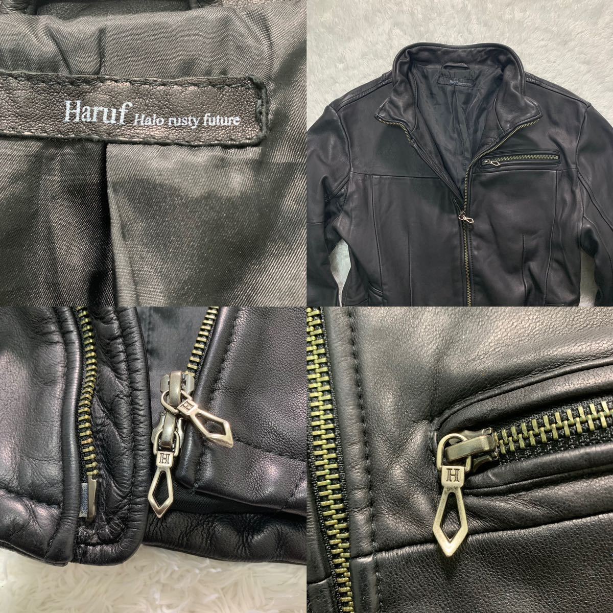 Yahoo!オークション - 【希少・XL】Haruf ハルフ ラムレザー ライダー...