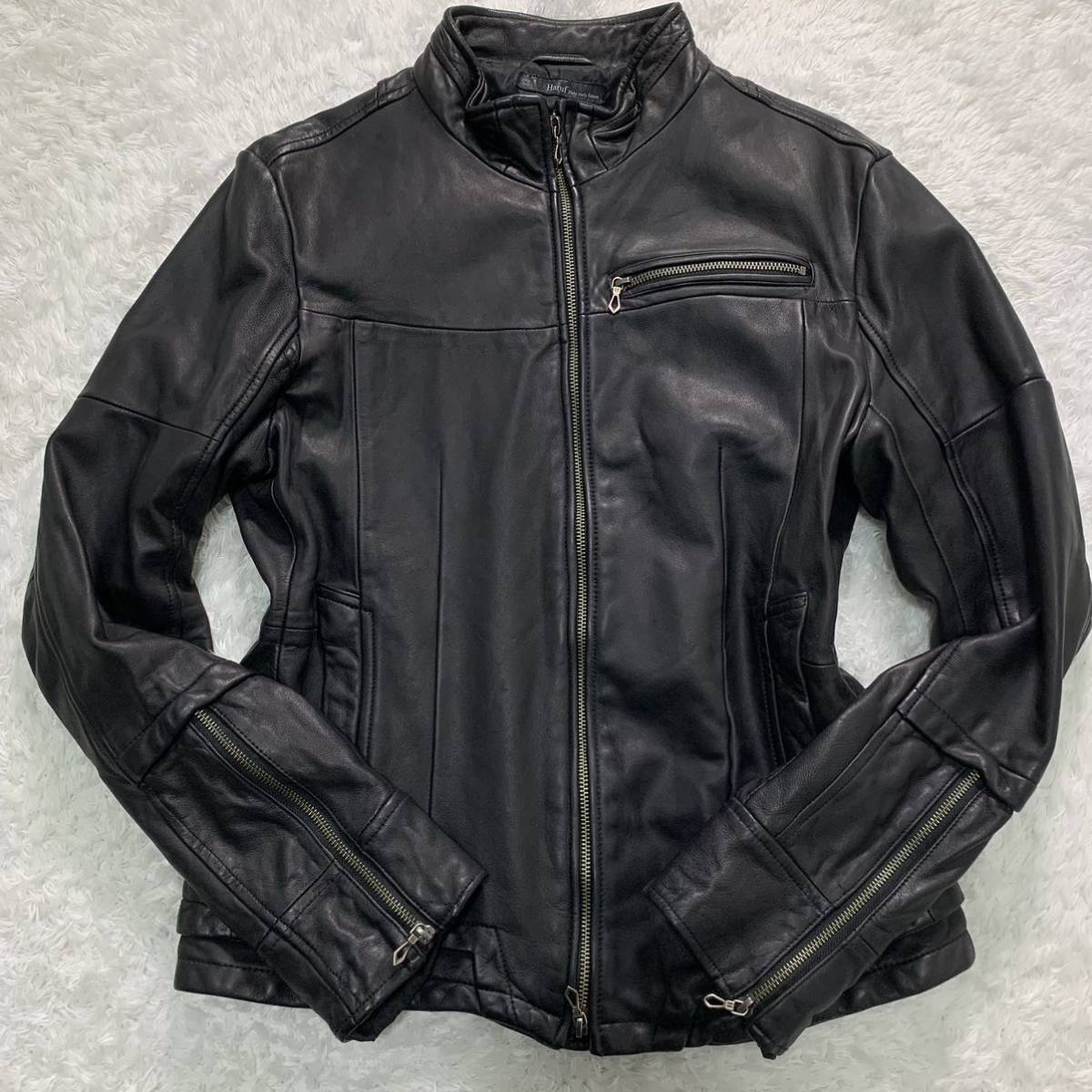 Yahoo!オークション - 【希少・XL】Haruf ハルフ ラムレザー ライダー...