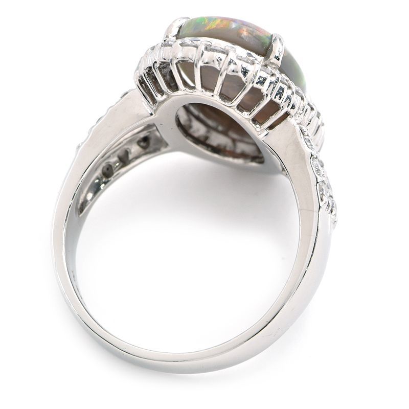 JJ210☆高級 ホワイトオパール1.41ct ダイヤ pt ヘッド 鑑付の JJ210☆高級 ホワイトオパール1.41ct ダイヤ pt ヘッド 鑑付の