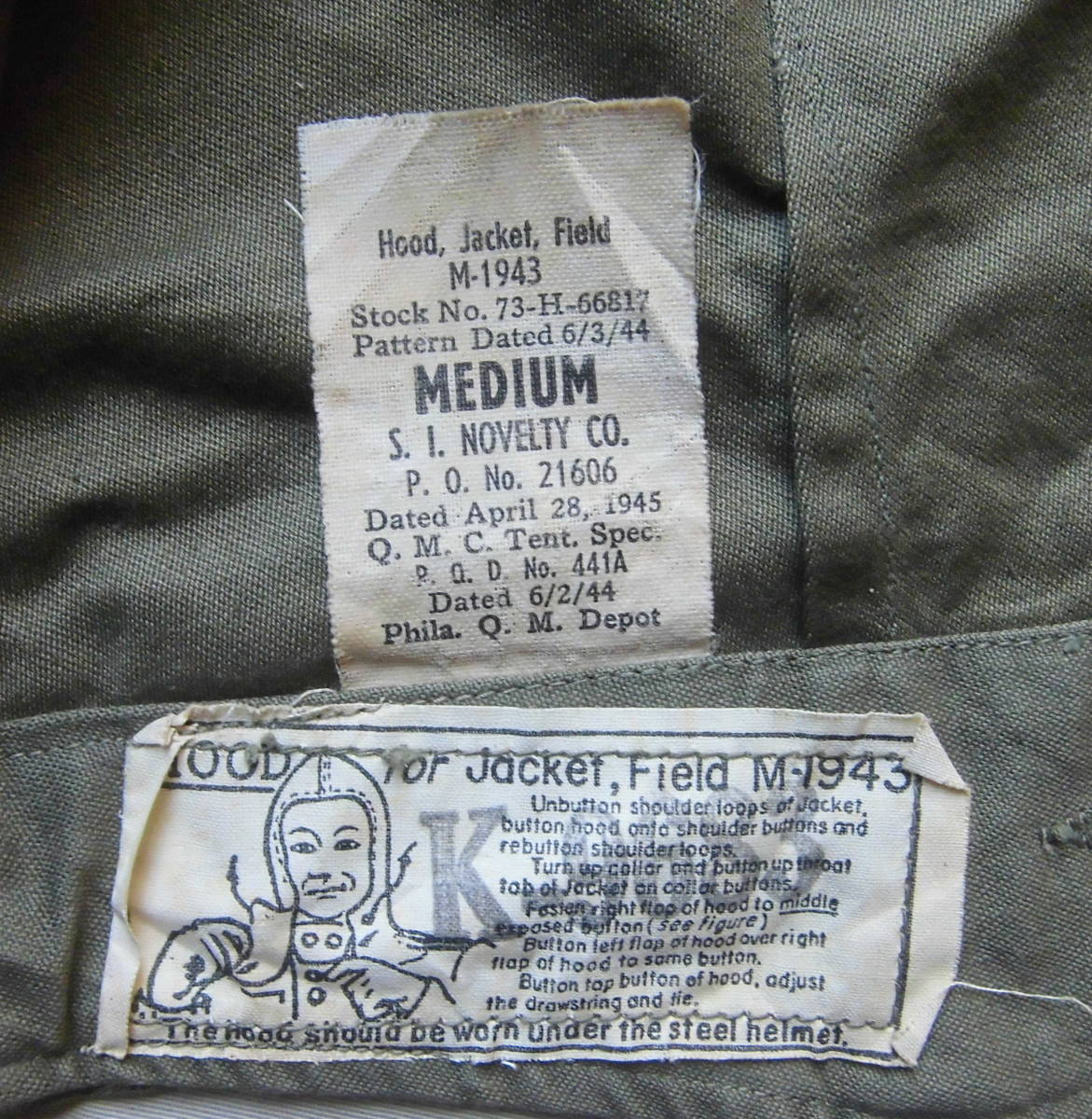 Yahoo!オークション - 新品40年代WW2米軍M43フィールドジャケット用フ...