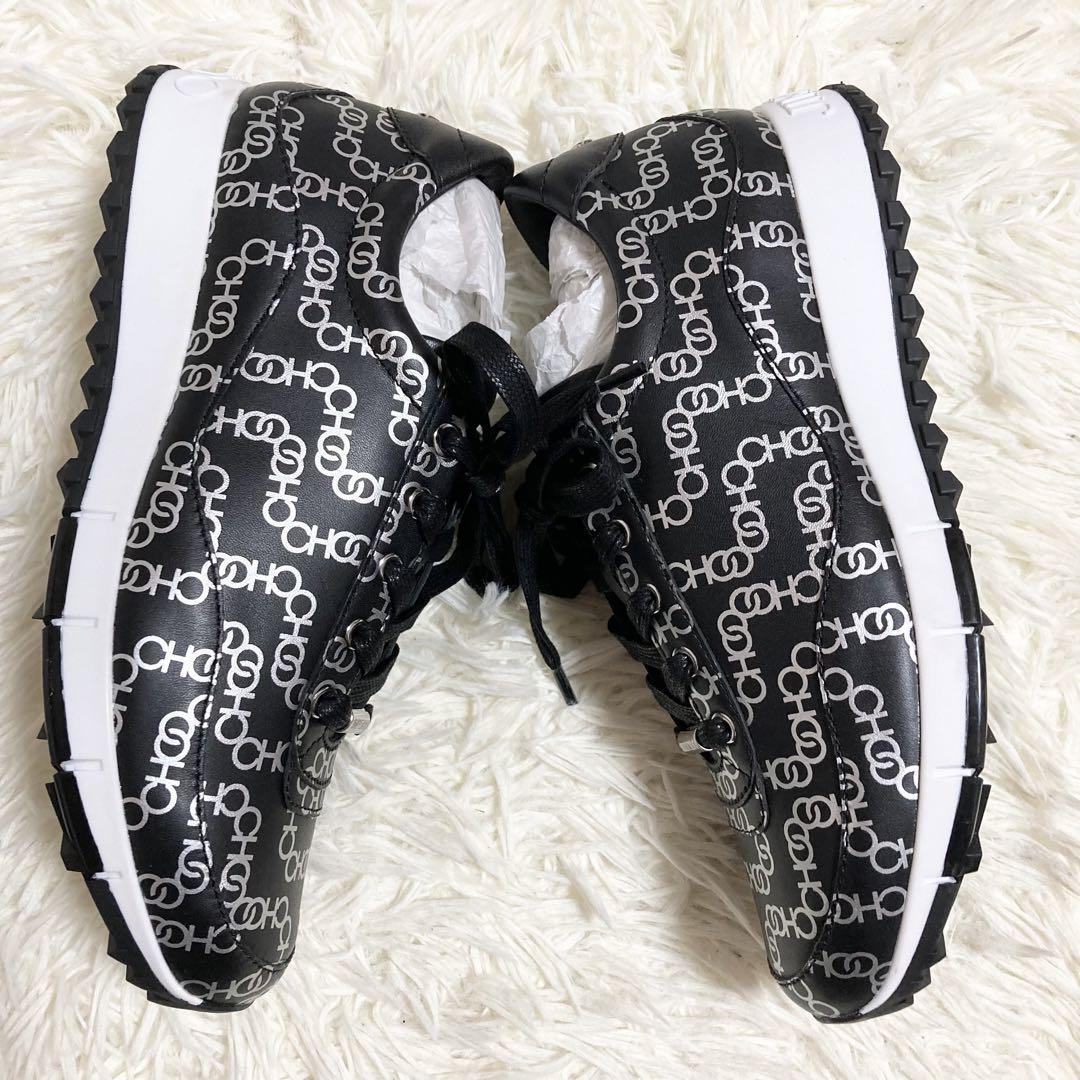 未使用 ジミーチュウ JIMMY CHOO Monza レザー ロゴ スニーカー 未使用 ジミーチュウ JIMMY CHOO Monza レザー ロゴ スニーカー