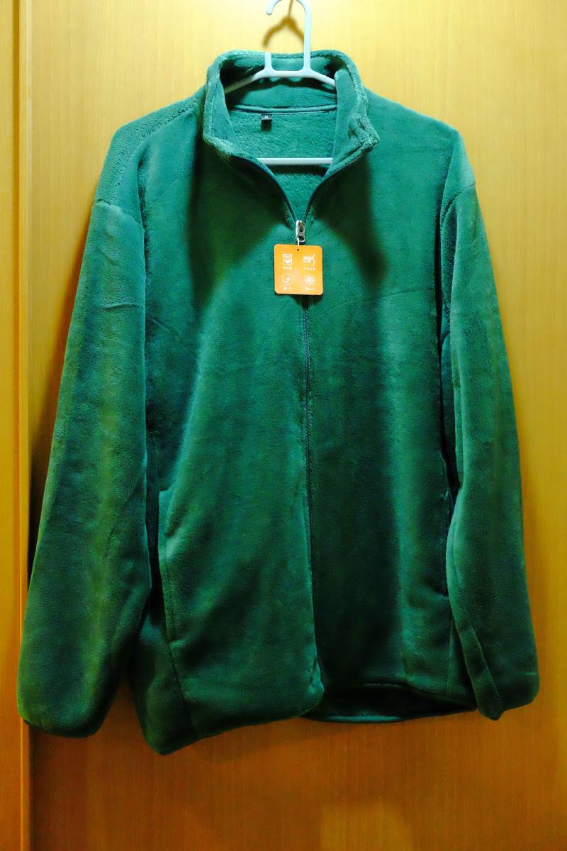 代購代標第一品牌－樂淘letao－☆新品3L☆ シルキー フリース ジャケット【3L XXL】 メンズ グリーン ふだんXLの方にも ＊送料込み2100円特価！＊