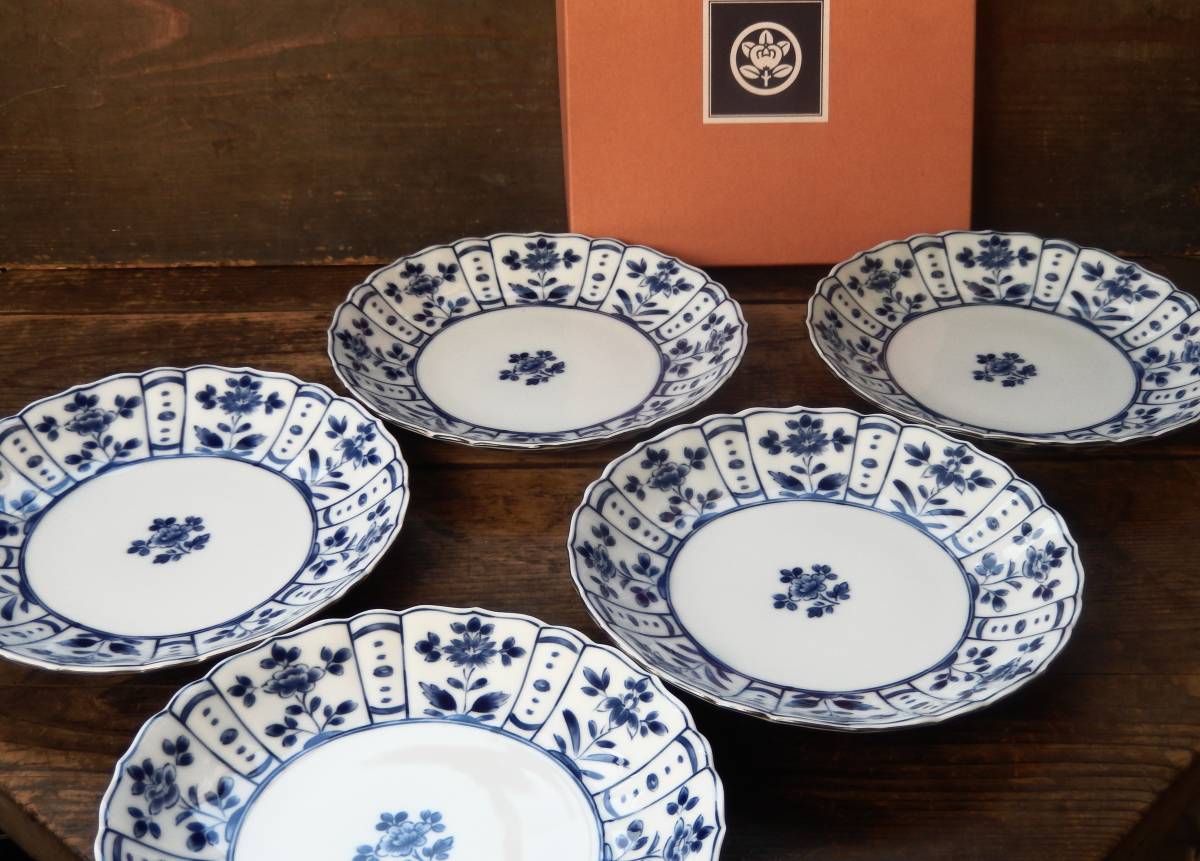 Yahoo!オークション - 【OAN】 たち吉 間取草花 中皿 5枚セット 箱付 ...