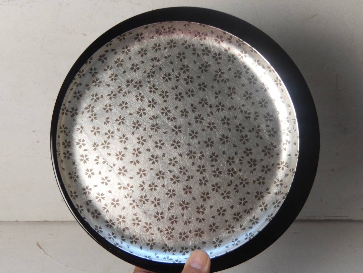 Yahoo!オークション - 【OAN】 高岡漆器 丸盆 直径24cm 箱付 骨董 古美...