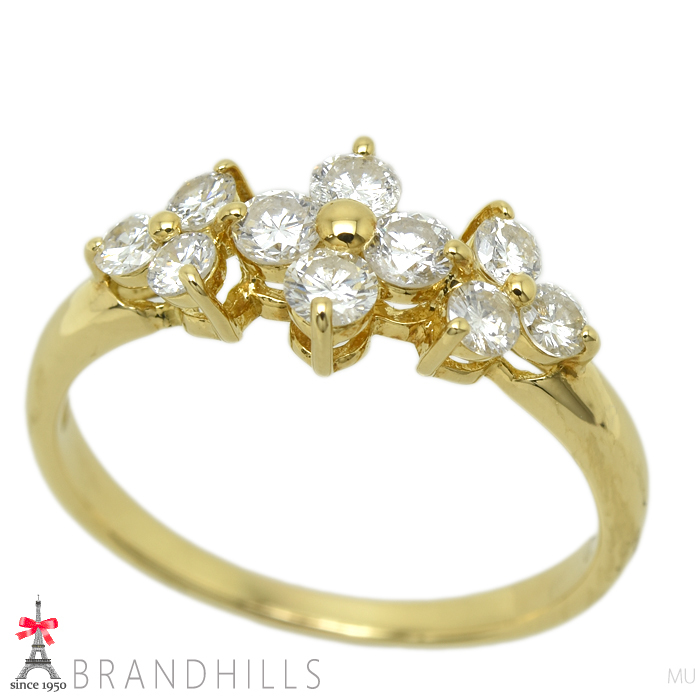 Yahoo!オークション - ダイヤモンド 0.74ct リング K18金 750YG イエロ...