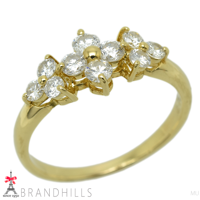 Yahoo!オークション - ダイヤモンド 0.74ct リング K18金 750YG イエロ...
