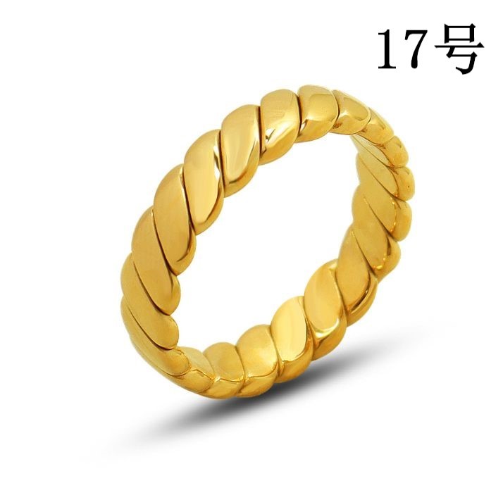 Yahoo!オークション - ツイスト リング ゴールド 17号 チタン ストライ...