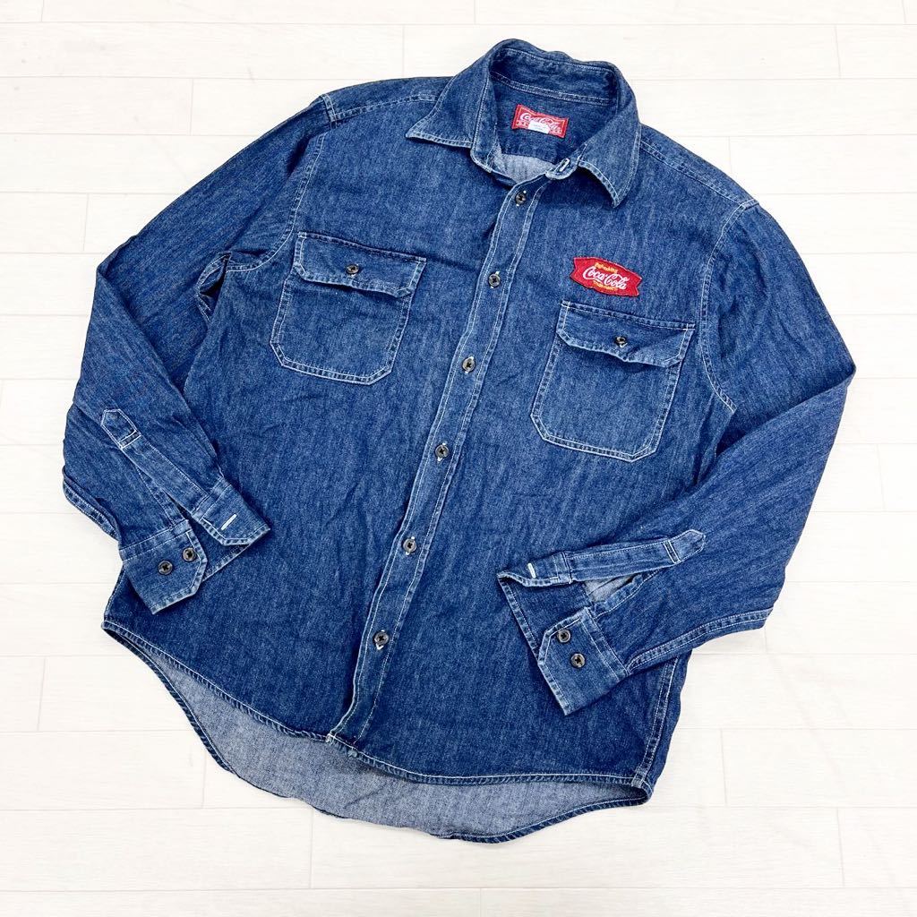 1217 古着 80s ヴィンテージ Coca Cola コカコーラ トップス デニム シャツ 長袖 フルボタン ロゴ ワッペン カジュアル メンズM(Mサイズ)｜売買されたオークション情報 ...