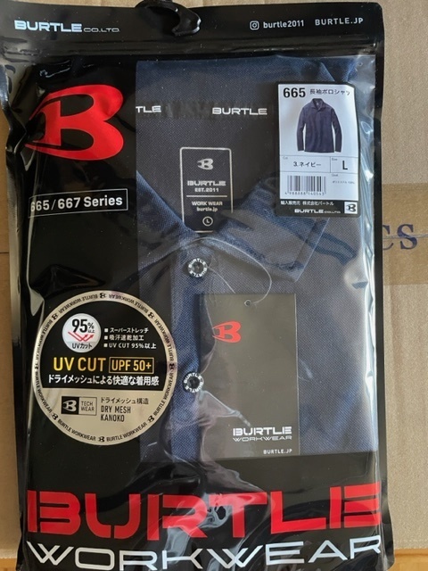 Yahoo!オークション - Burtle 665 長袖 ポロシャツ ネイビー ...