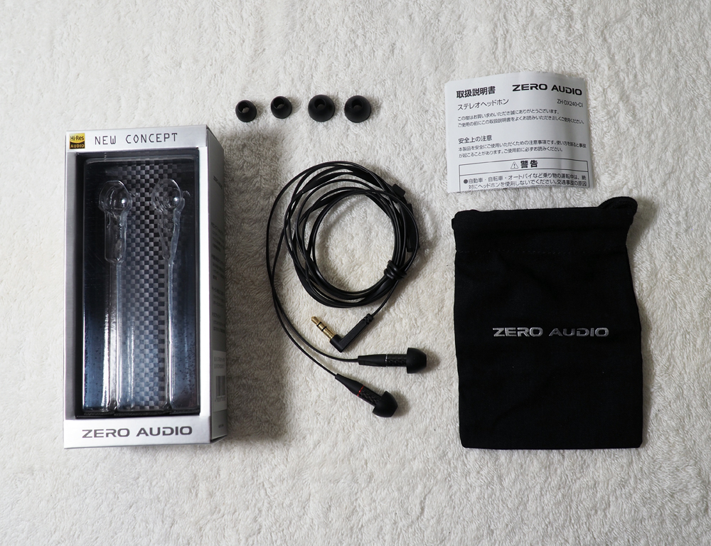 日本代購代標第一品牌【樂淘letao】－★ZERO AUDIOイヤホン CARBO i ZH-DX240-CI 外装箱・付属品一式あり 美品 即決!
