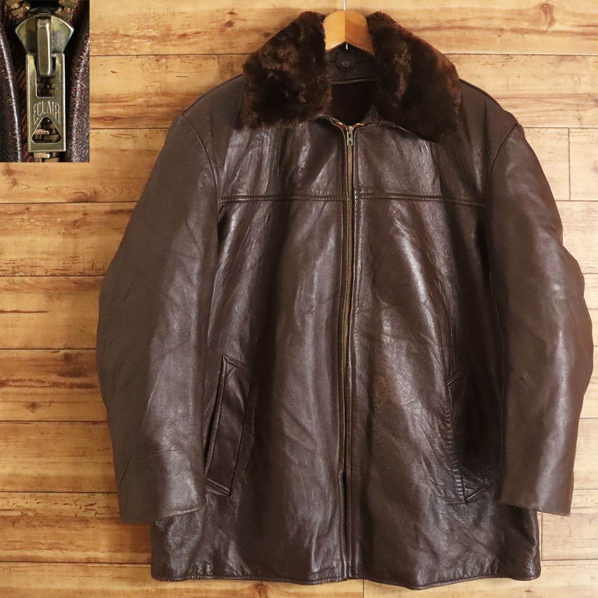 Yahoo!オークション - %6K/Y8.23-2 50s~ フレンチヴィンテージ レザー...