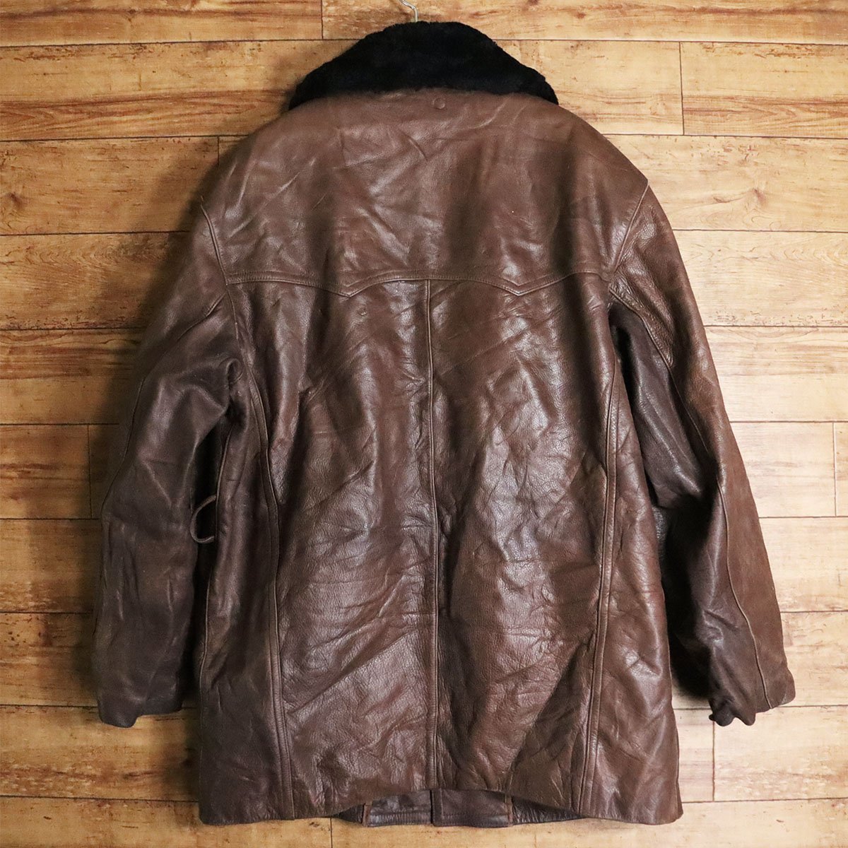 Yahoo!オークション - 1K/s8.24-5 Laffiant レザーコート 本革 カーコ...