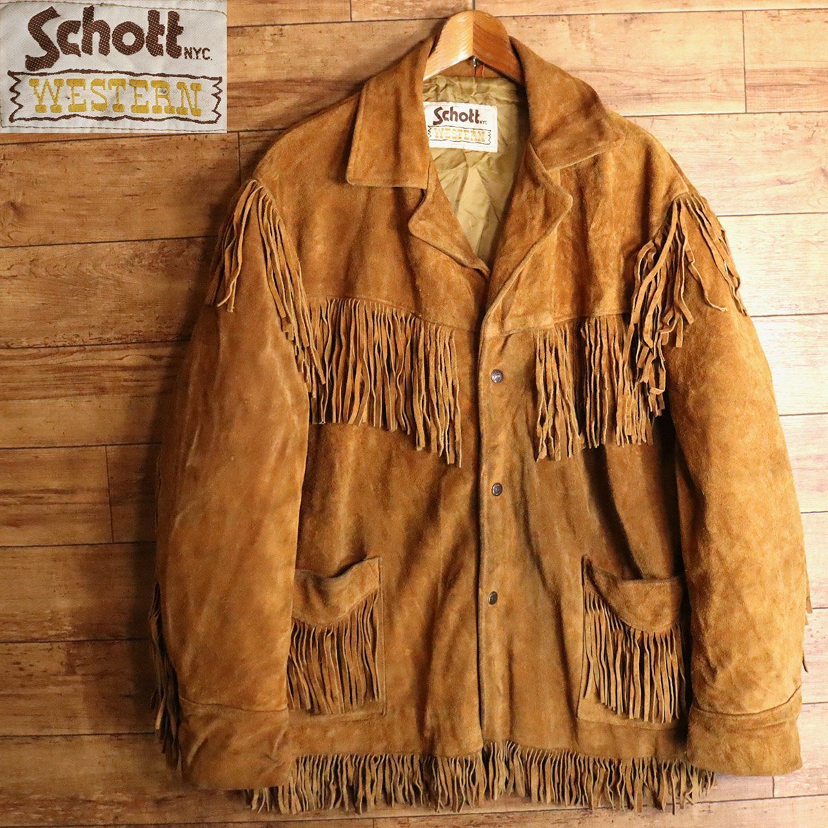 Yahoo!オークション - K13T/Y10.5-6 Schott WESTERN ショット フリンジ...